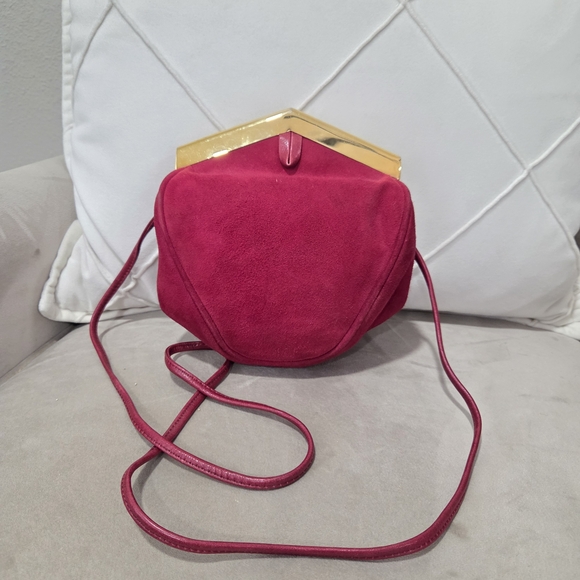 Susan Gail | Bags | Susan Gail Burgundy Crossbody Bag With Gold Accent ...